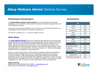 Allsup Medicare Advisor Seniors Survey Oct. 2011 | PPT