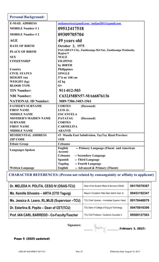 AMA CORTES MELJUN 2025 RESUME and CREDENTIALS TOR DIPLOMA compiled | PDF