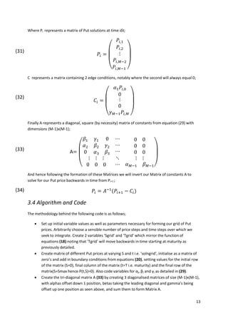 Solution to Black-Scholes P.D.E. via Finite Difference Methods (MatLab) | PDF