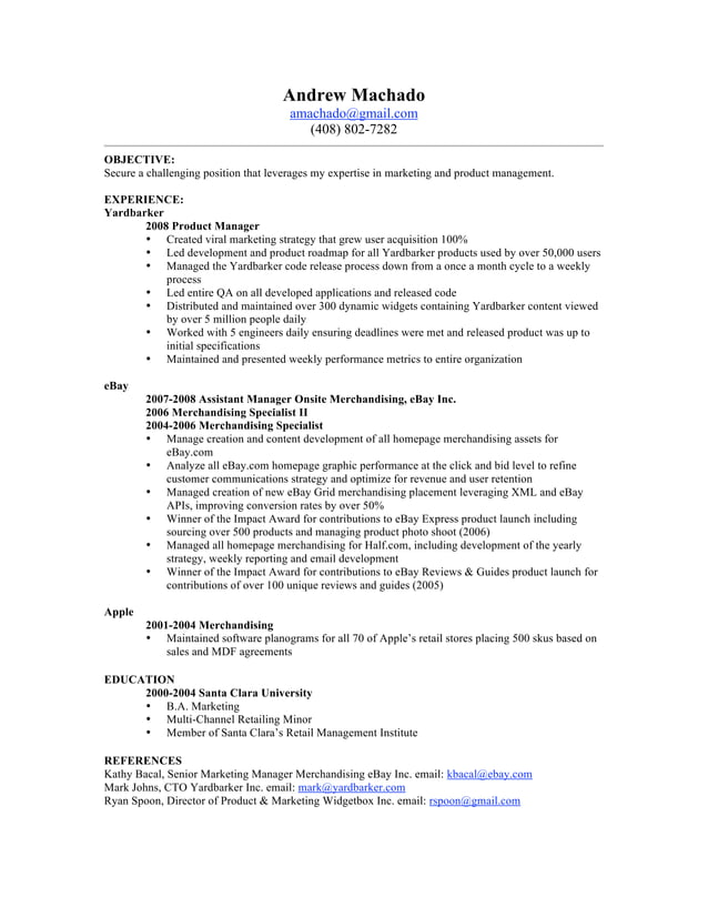 Andrew Machado Resume | PDF