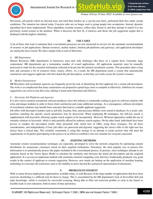 A Machine Learning Approach For Automation Of Resume Recommendation ...