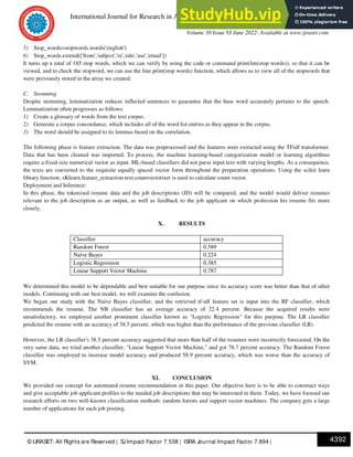A Machine Learning Approach For Automation Of Resume Recommendation ...