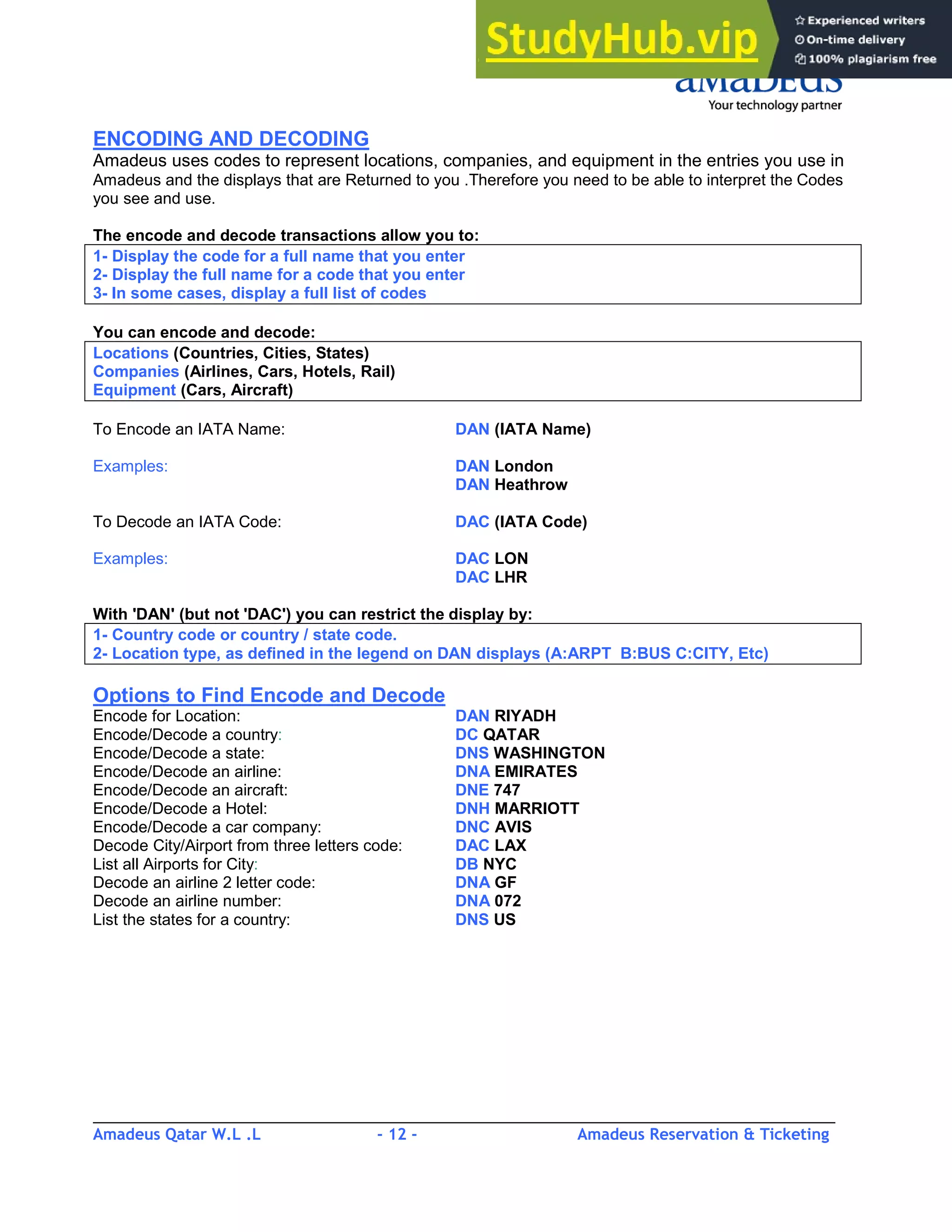 Amadeus Basic Training Manual | PDF