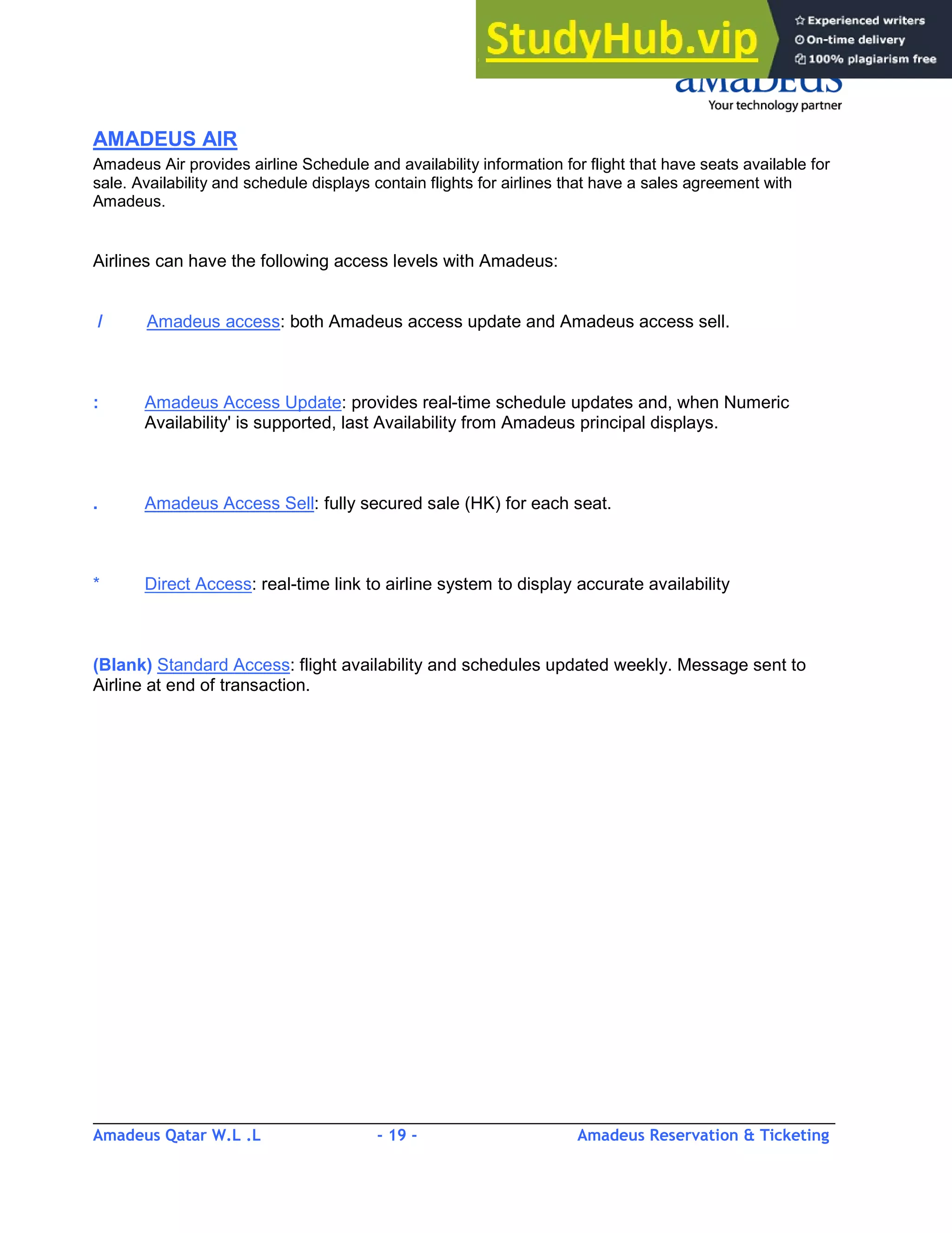 Amadeus Basic Training Manual | PDF