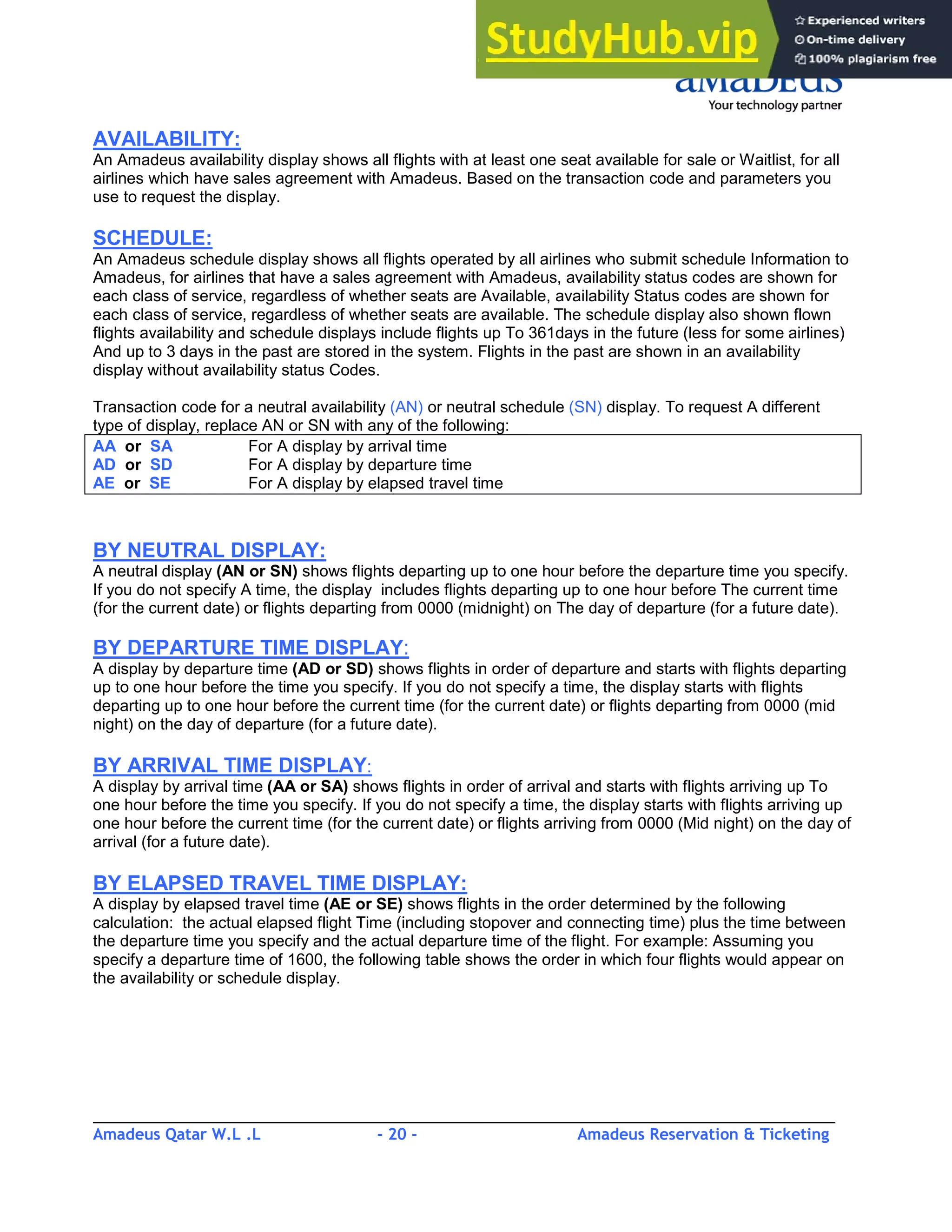 Amadeus Basic Training Manual | PDF