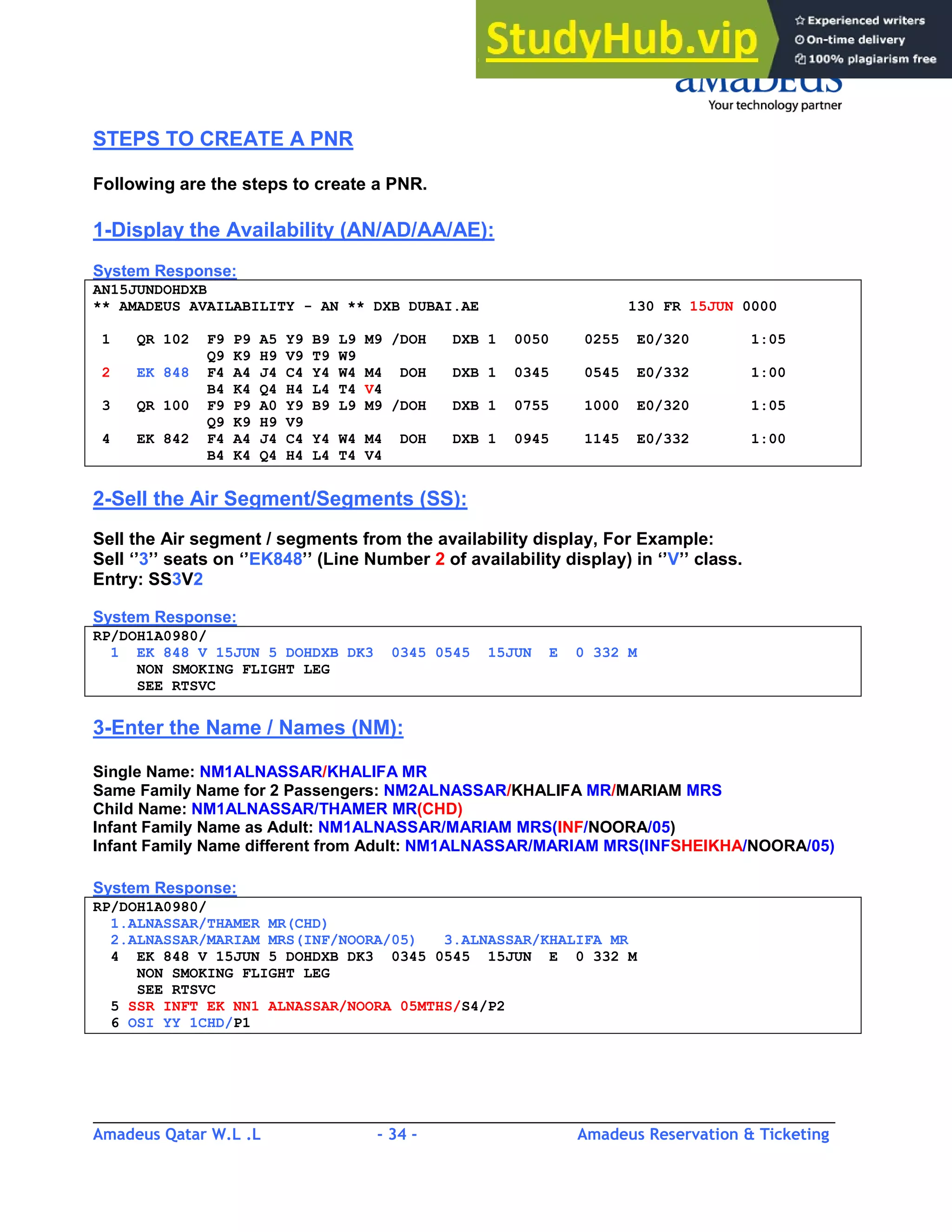 Amadeus Basic Training Manual | PDF