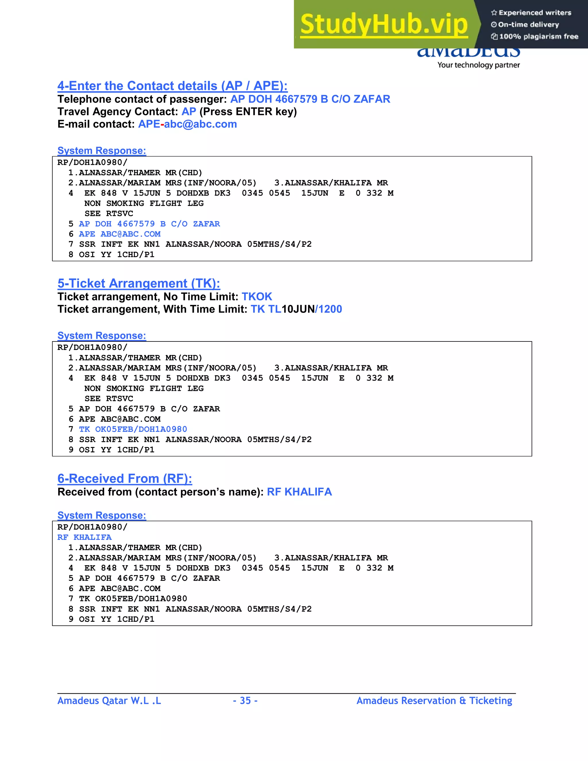 Amadeus Basic Training Manual | PDF