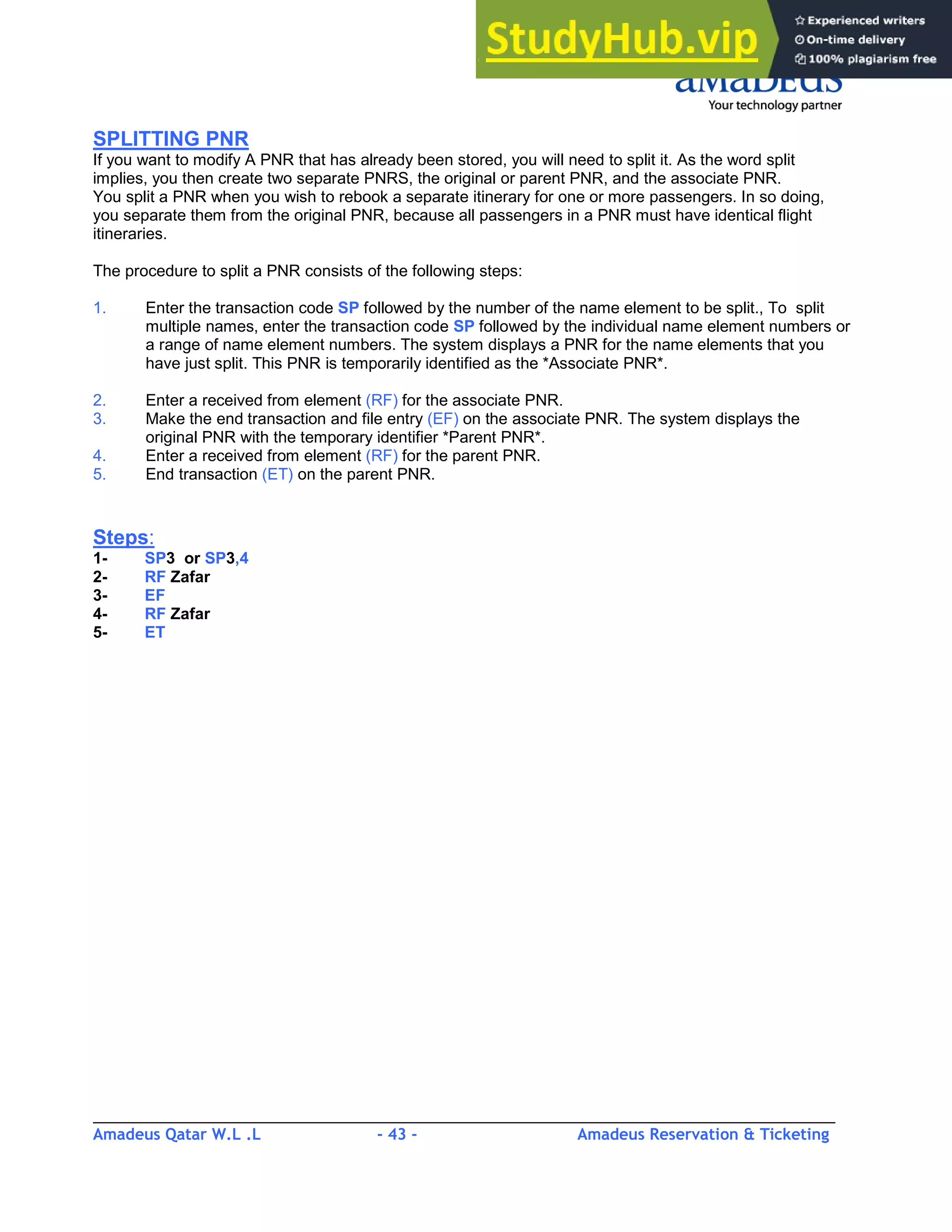 Amadeus Basic Training Manual | PDF