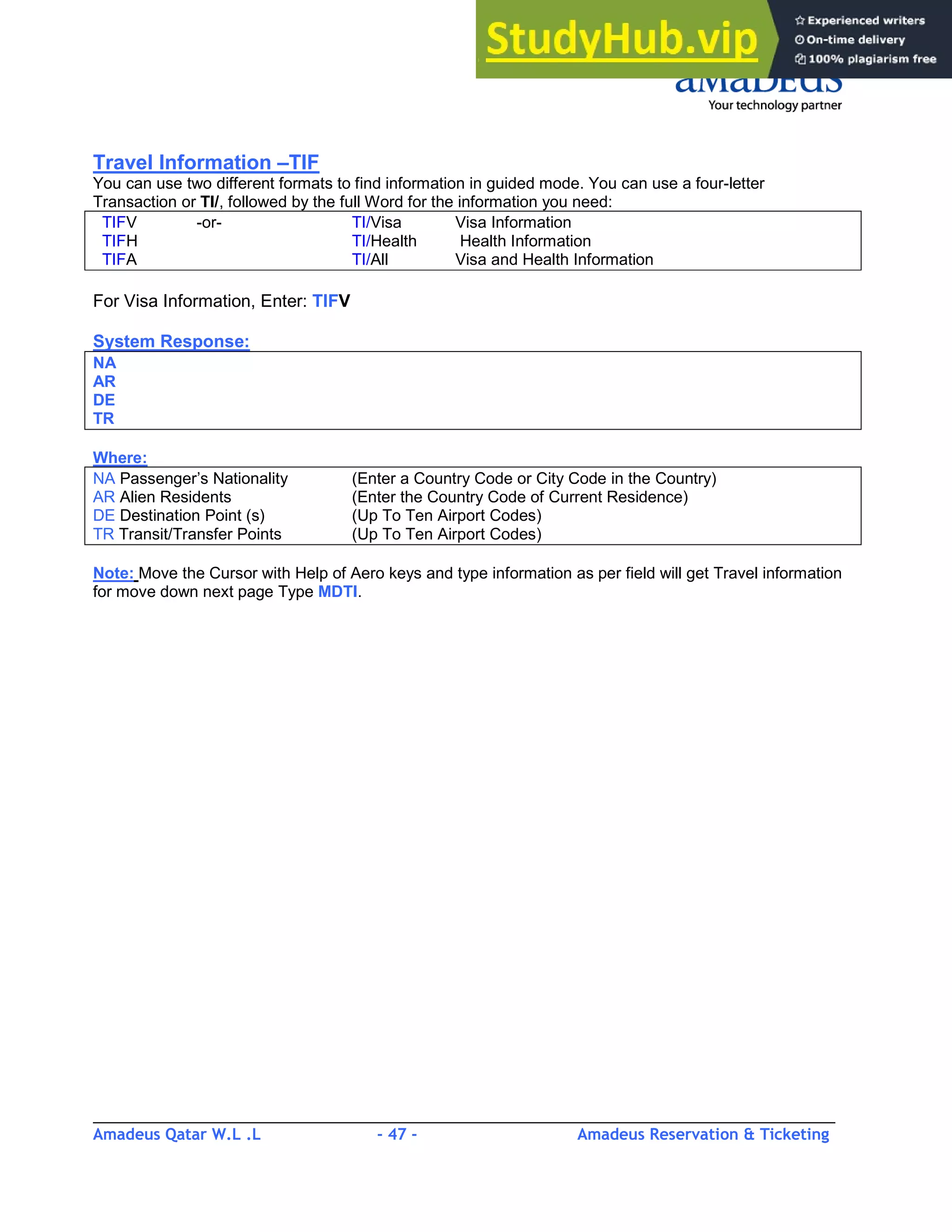 Amadeus Basic Training Manual | PDF