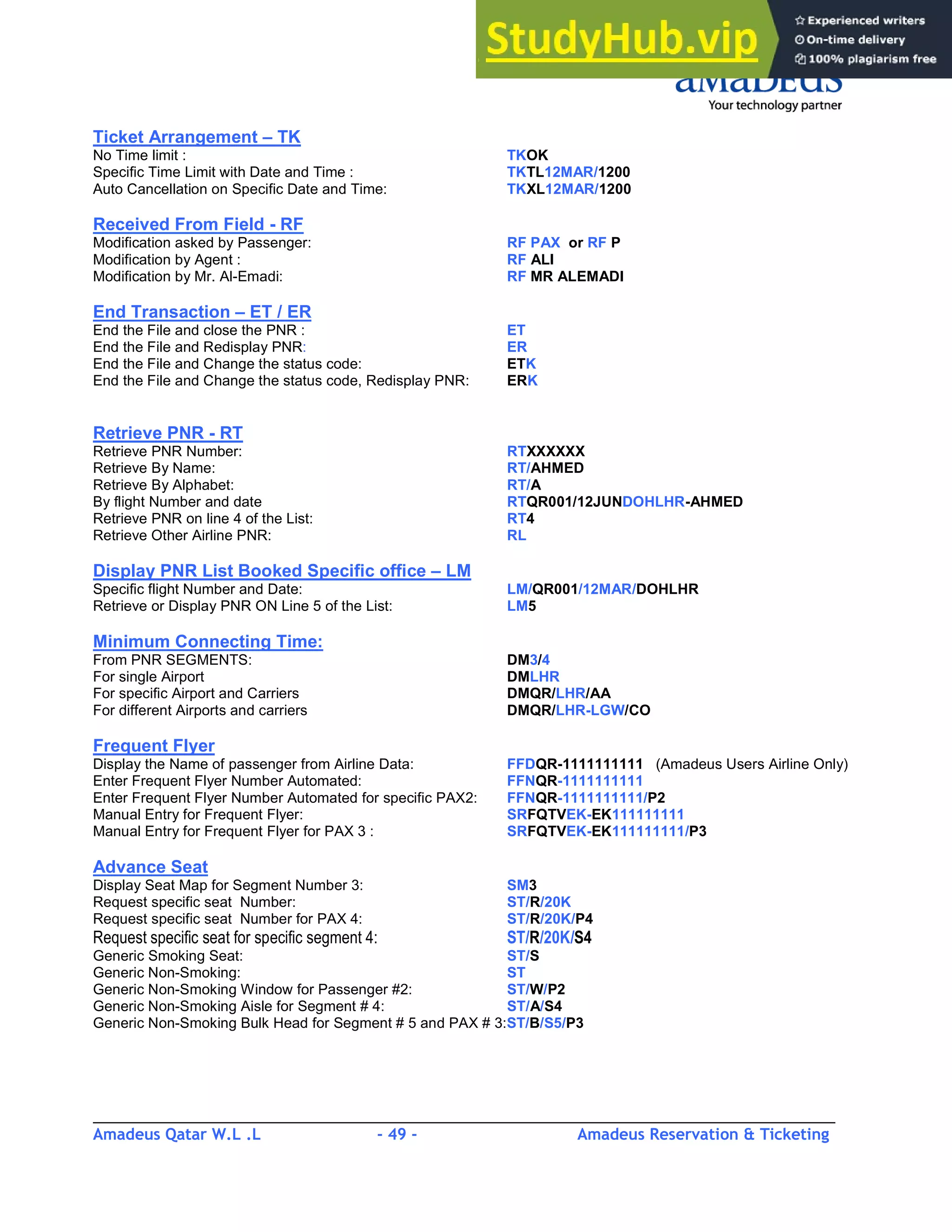 Amadeus Basic Training Manual | PDF