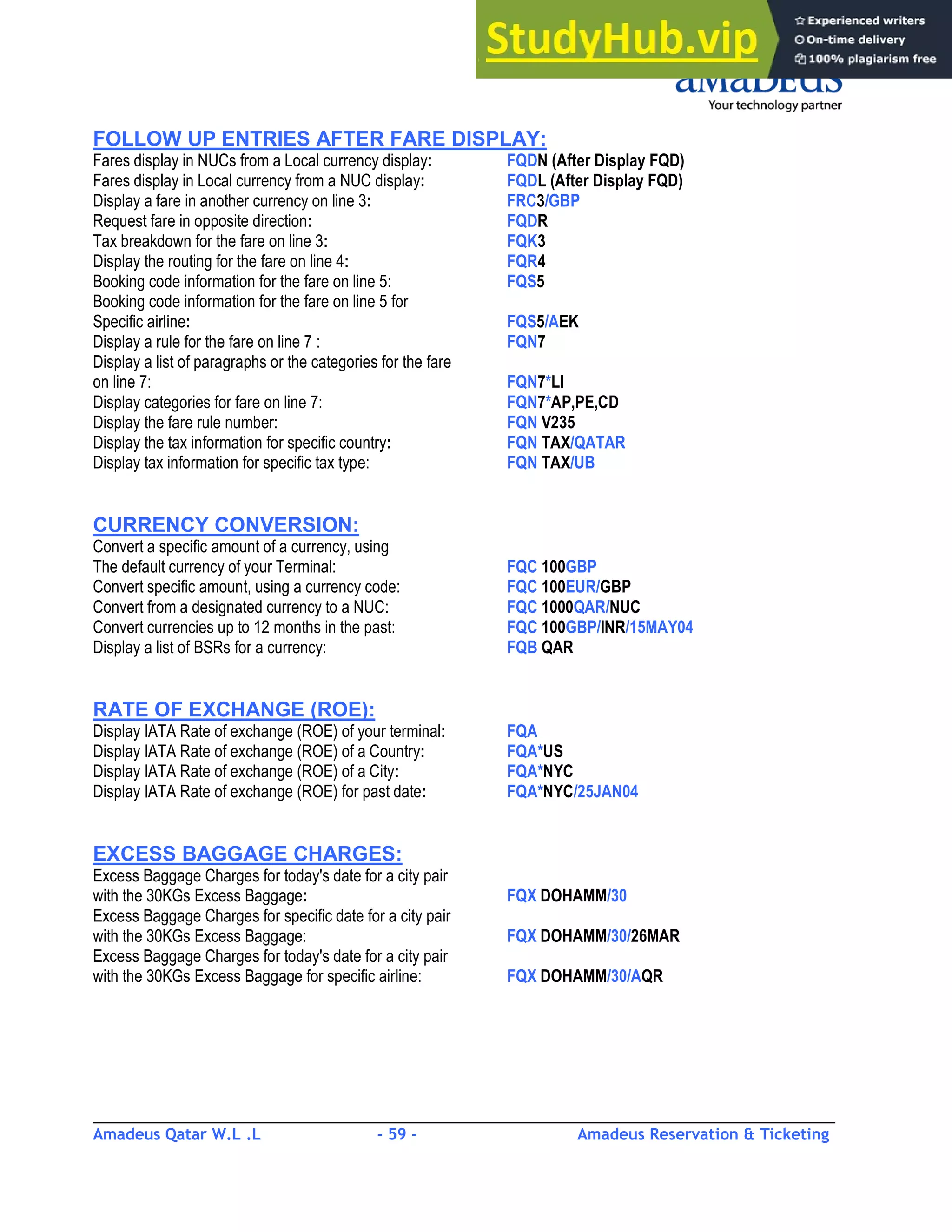 Amadeus Basic Training Manual | PDF