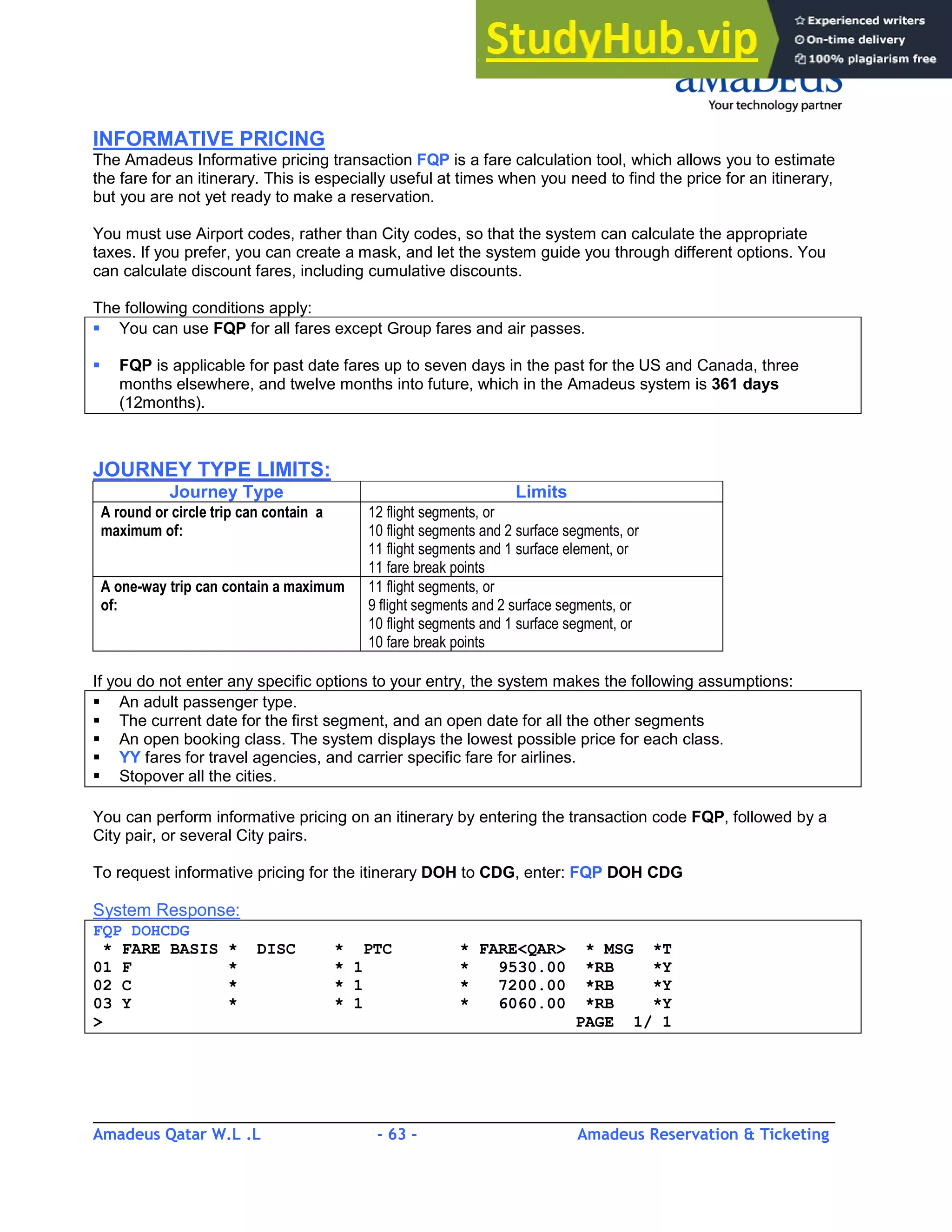 Amadeus Basic Training Manual | PDF