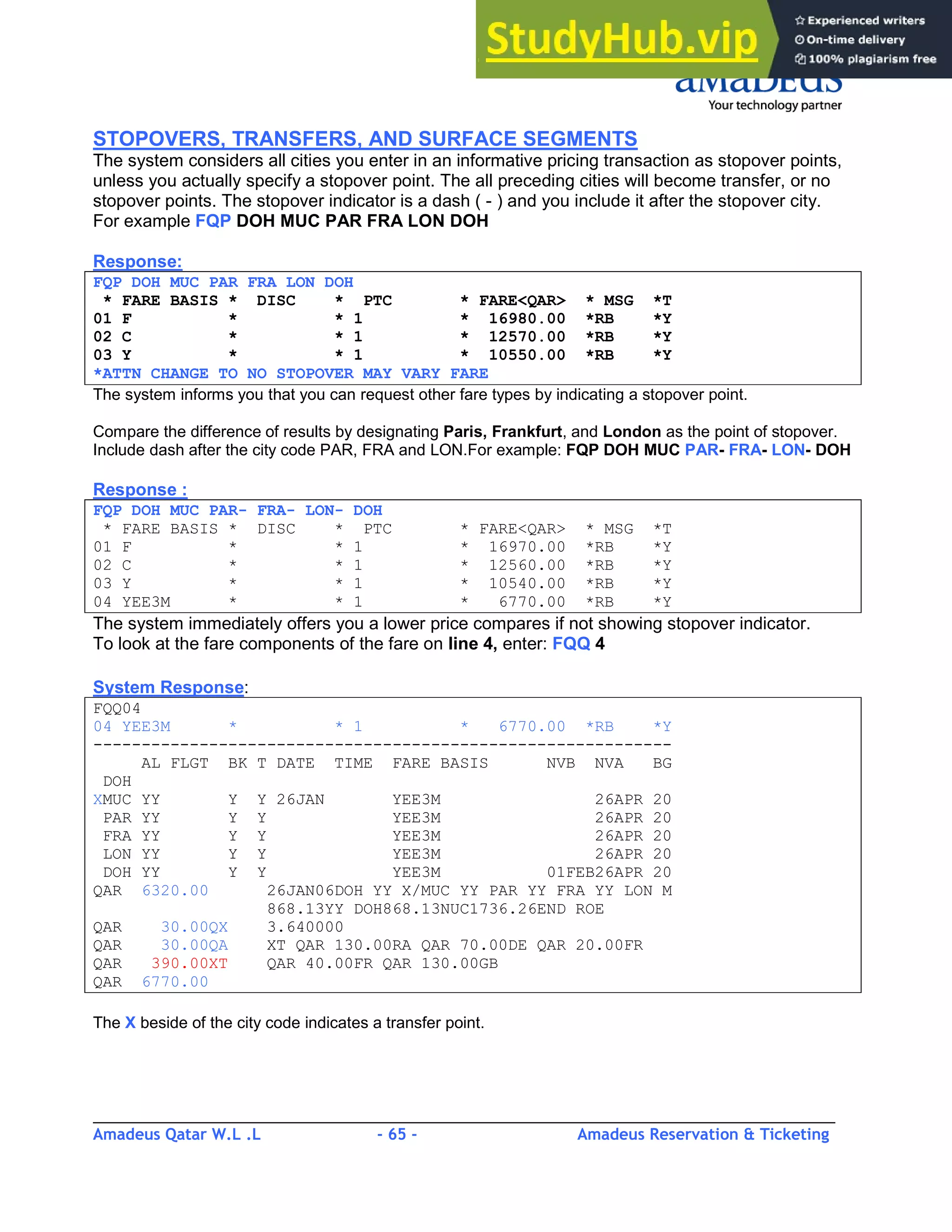 Amadeus Basic Training Manual | PDF