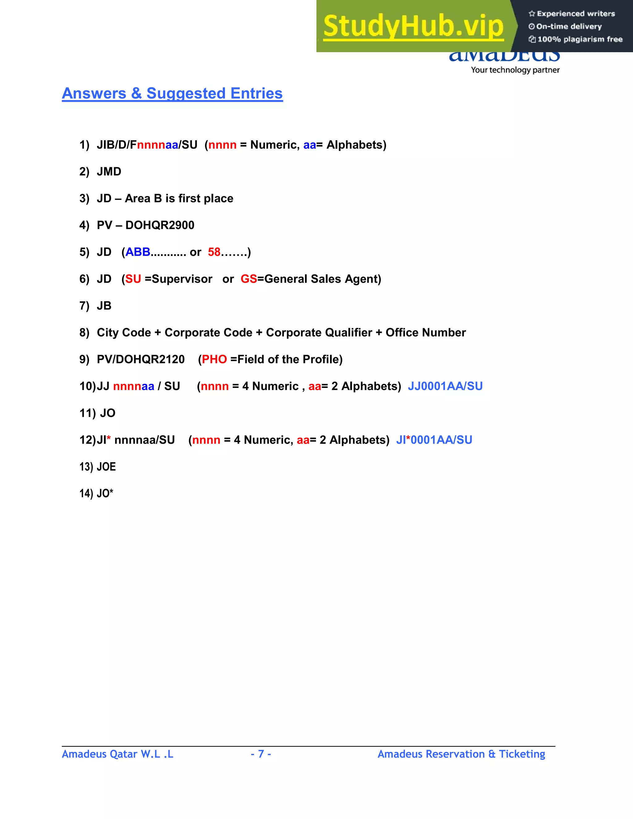 Amadeus Basic Training Manual | PDF
