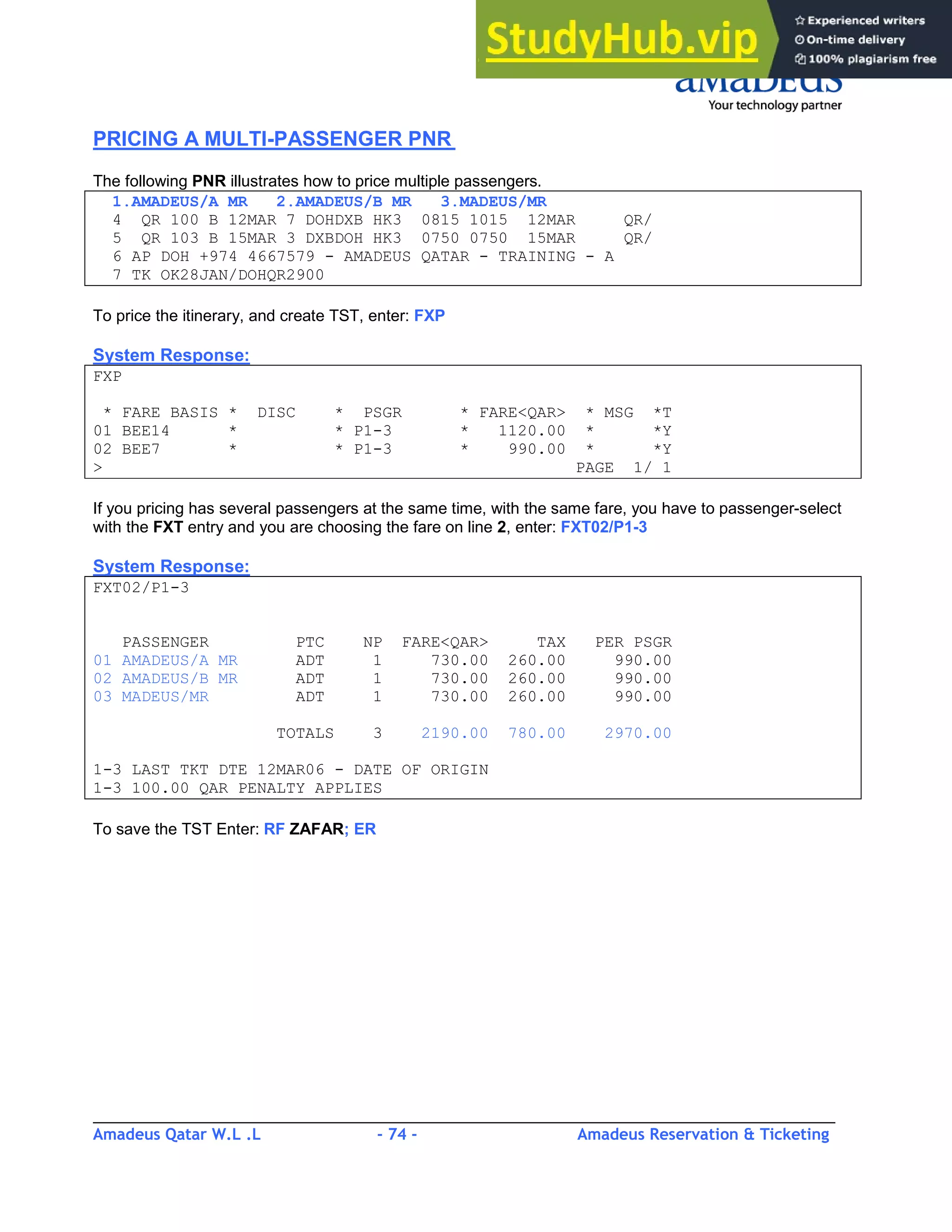 Amadeus Basic Training Manual | PDF