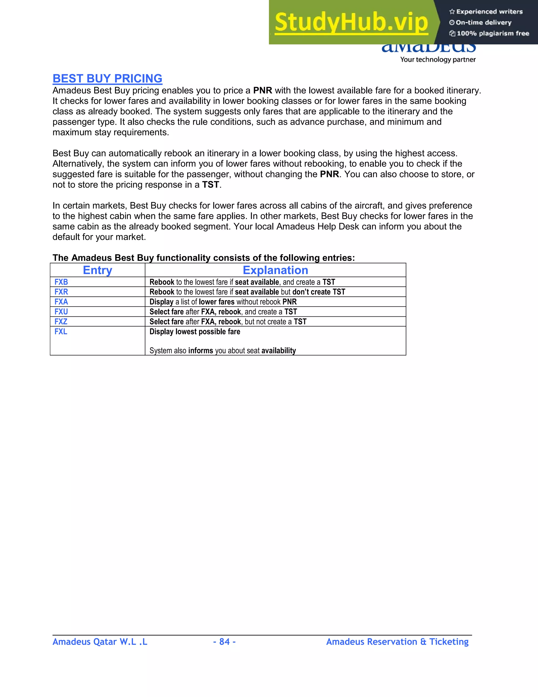 Amadeus Basic Training Manual | PDF