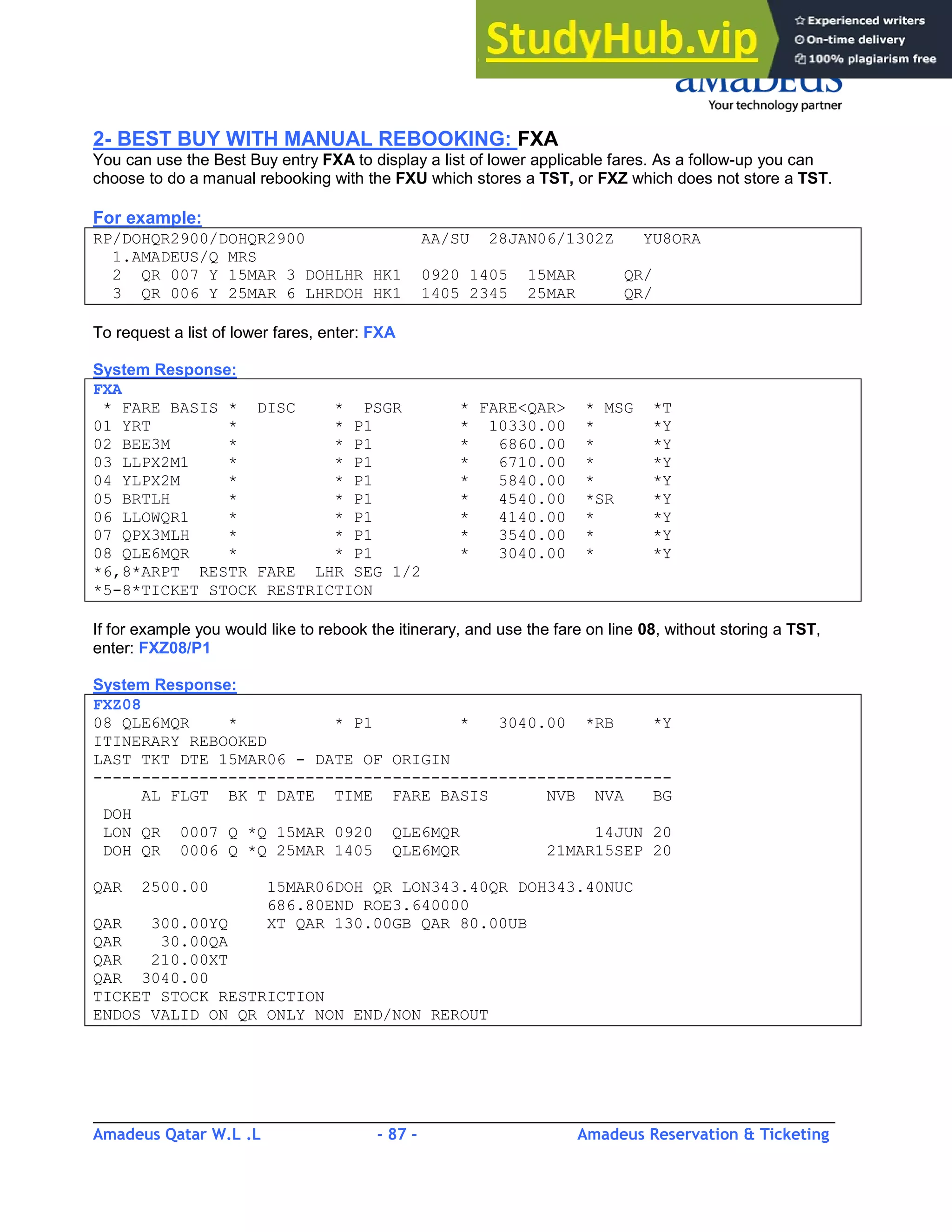 Amadeus Basic Training Manual | PDF
