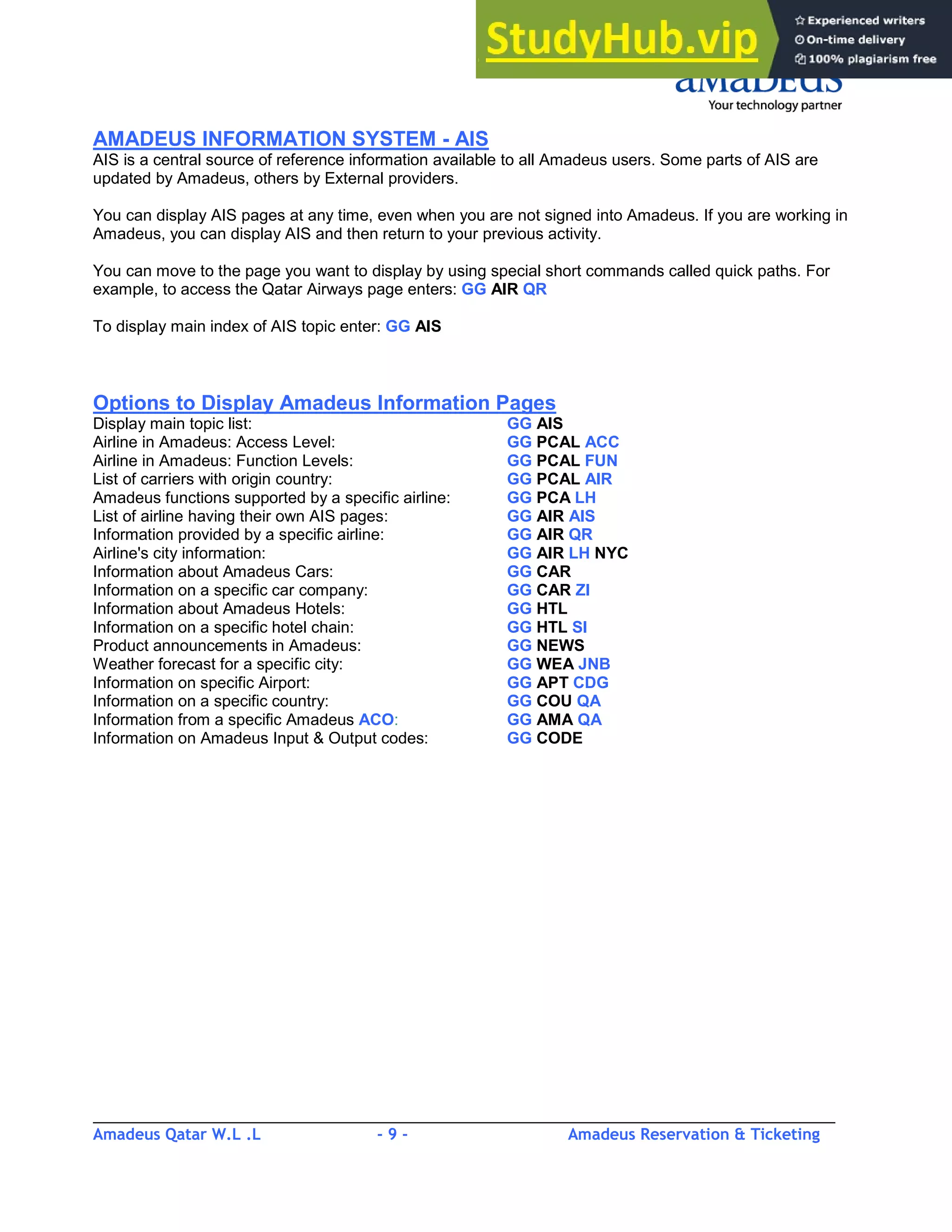 Amadeus Basic Training Manual | PDF