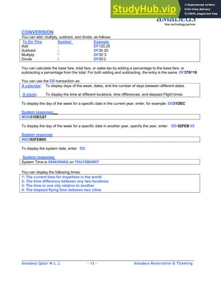 Amadeus Basic Training Manual | PDF