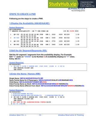 Amadeus Basic Training Manual | PDF