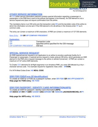 Amadeus Basic Training Manual | PDF | Air Travel | Travel Type