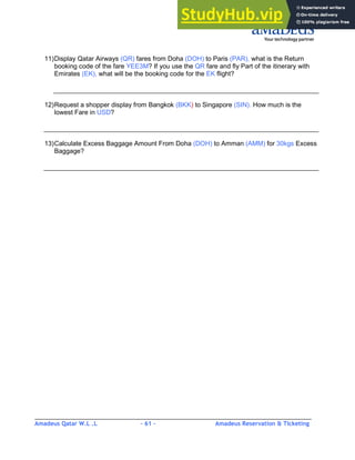 Amadeus Basic Training Manual | PDF