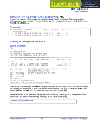 Amadeus Basic Training Manual | PDF