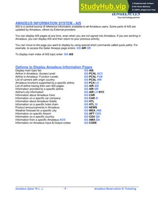 Amadeus Basic Training Manual | PDF