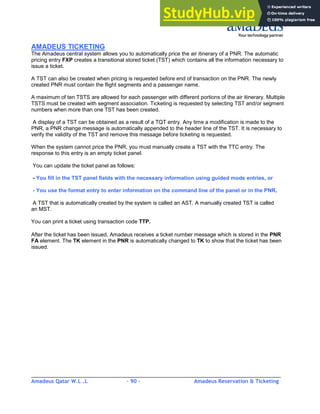 Amadeus Basic Training Manual | PDF