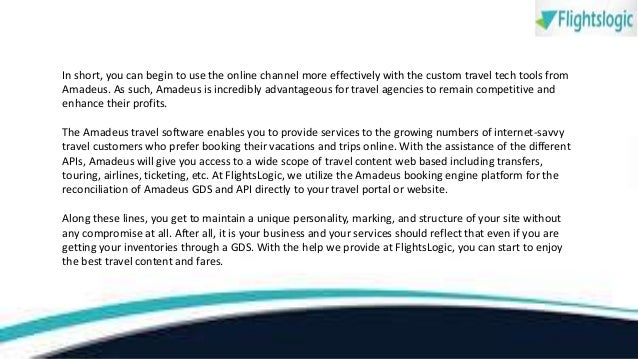 Amadeus Booking Engine | Amadeus GDS | PPTX