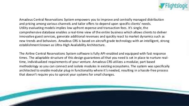 Amadeus Booking Engine | Amadeus GDS | PPTX