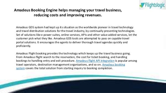 Amadeus Booking Engine | Amadeus GDS | PPTX