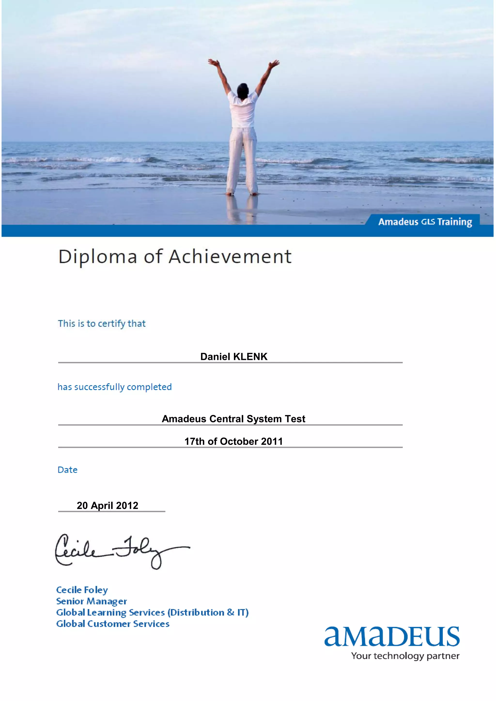 Amadeus Central System Certification Test | PDF