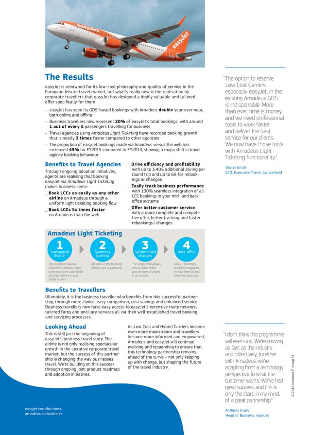 Amadeus easyjet case-study travel industry | PDF