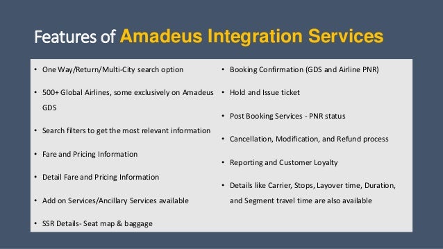 Amadeus GDS API Integration | PPTX