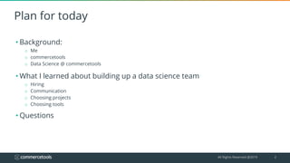 Building up a Data Science Team from Scratch | PDF