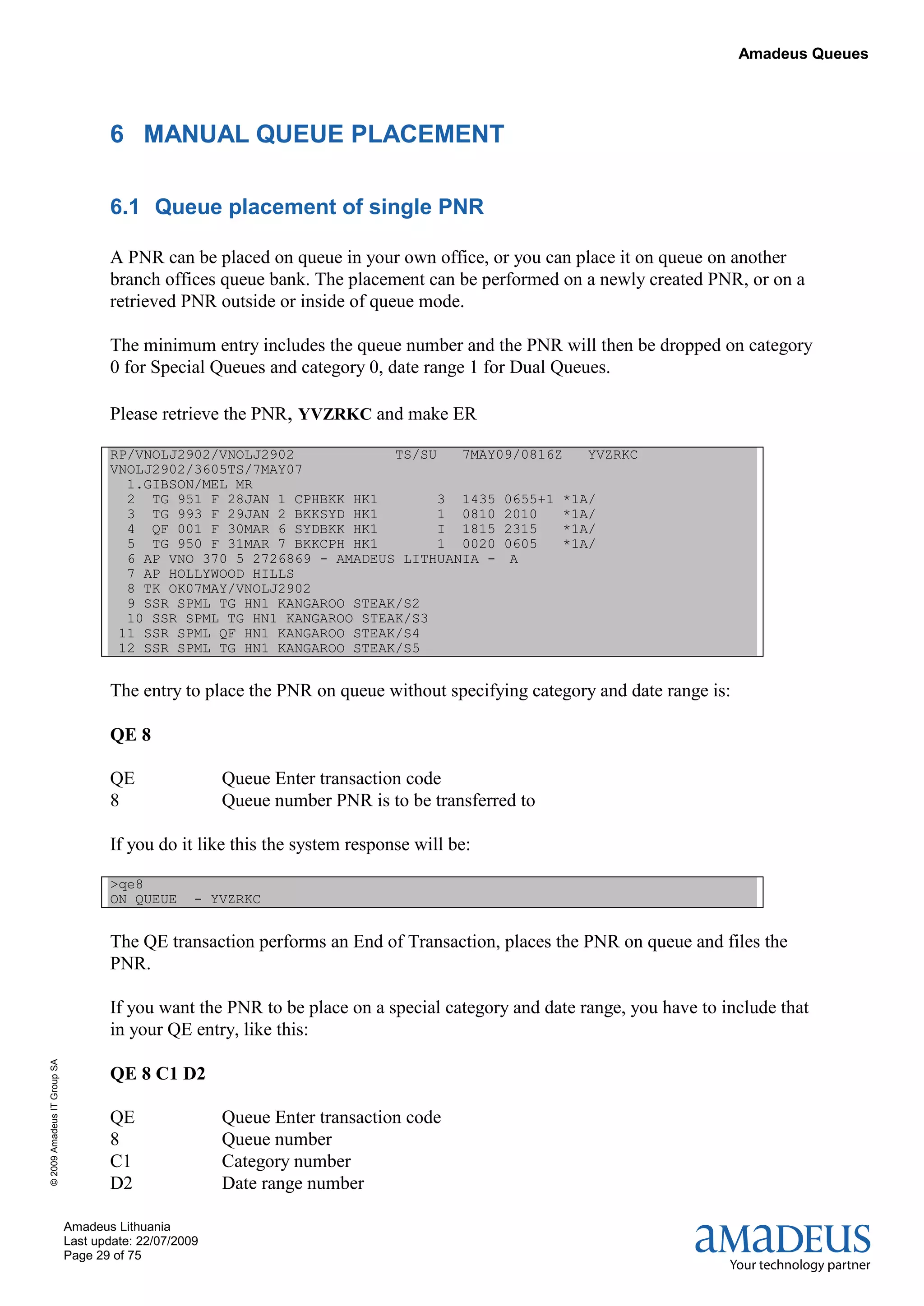 Amadeus queues | PDF