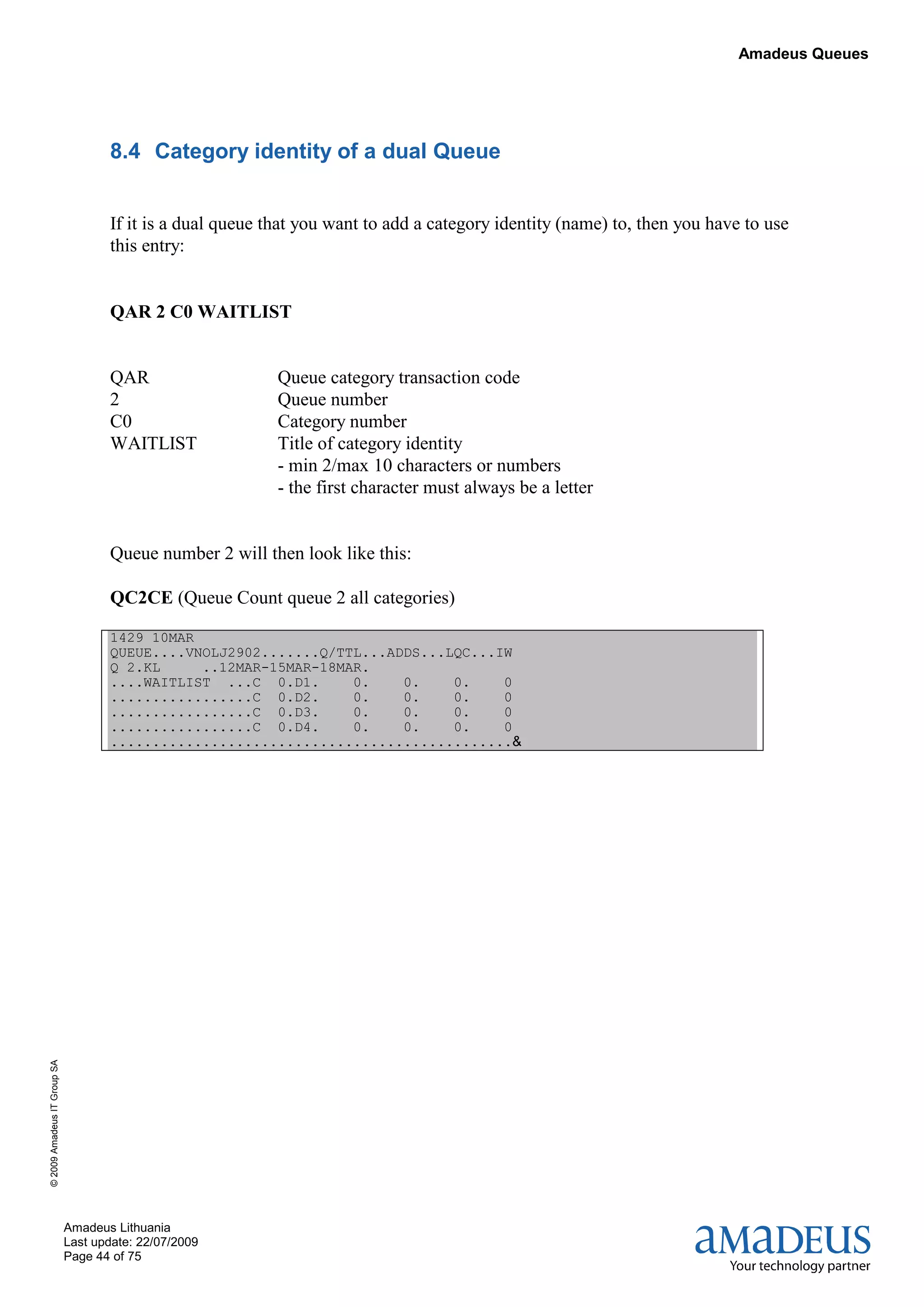Amadeus queues | PDF