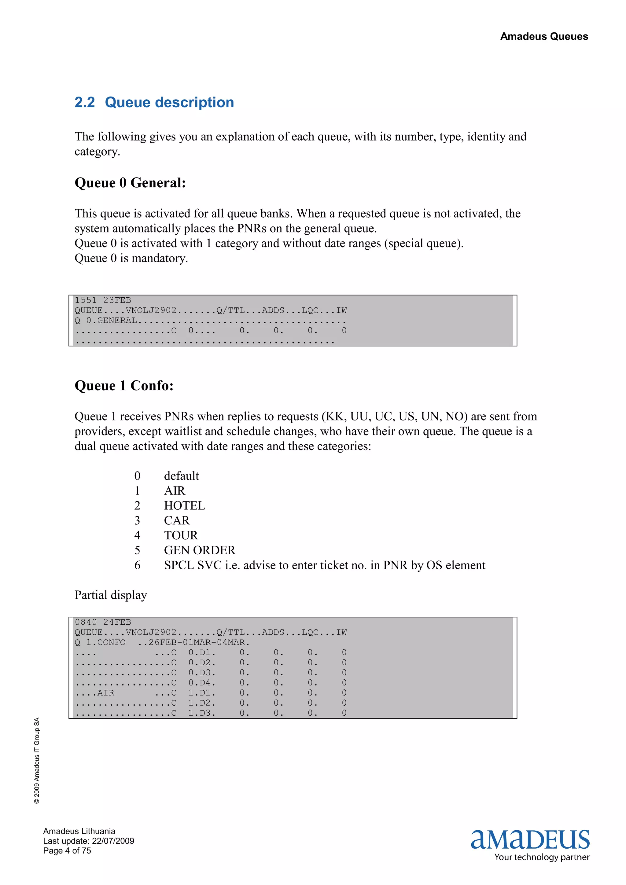 Amadeus queues | PDF