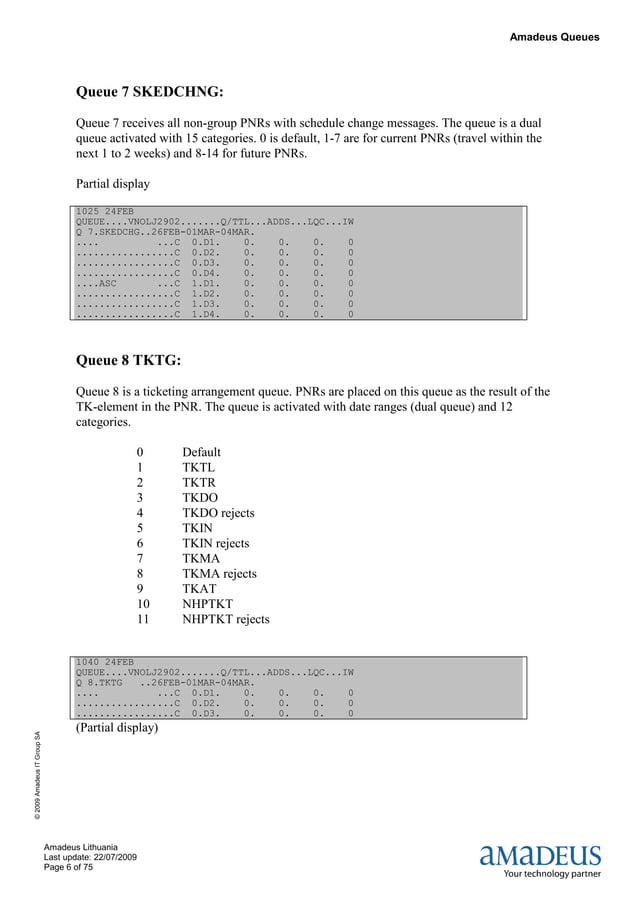 Amadeus queues | PDF