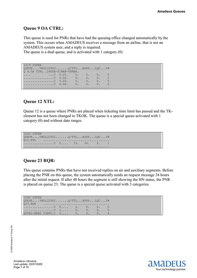 Amadeus queues | PDF