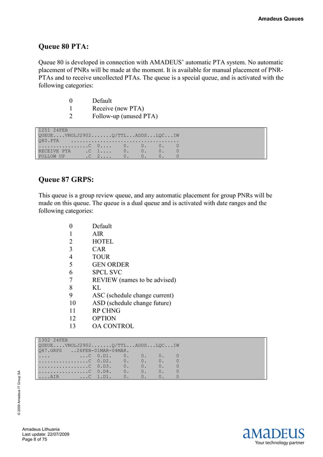 Amadeus queues | PDF