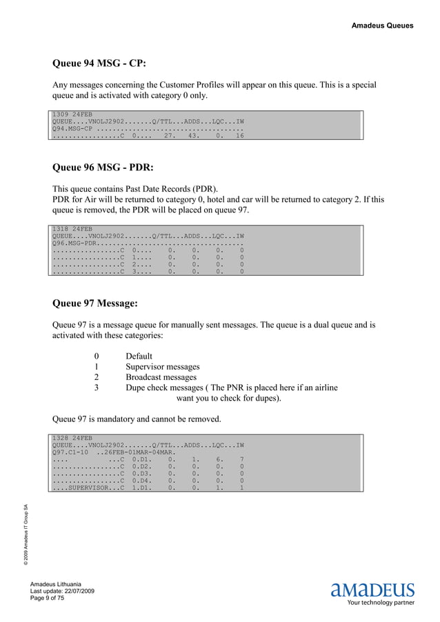 Amadeus queues | PDF