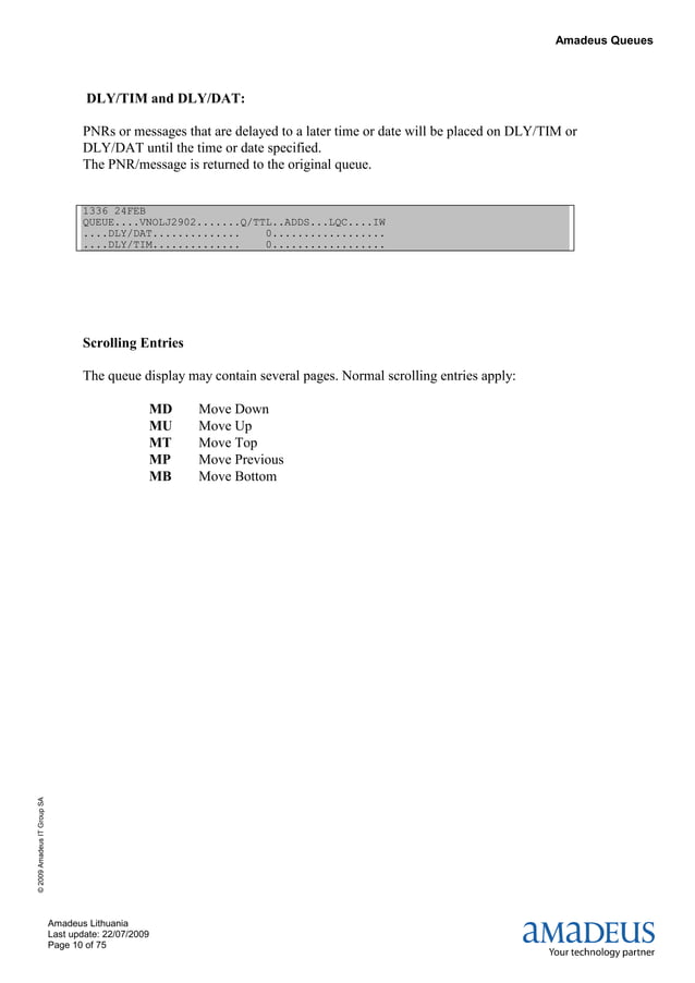 Amadeus queues | PDF