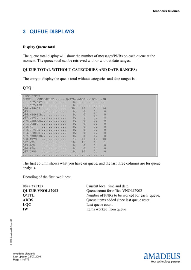 Amadeus queues | PDF