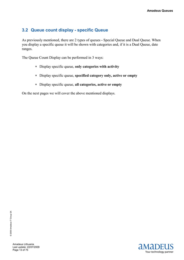 Amadeus queues | PDF