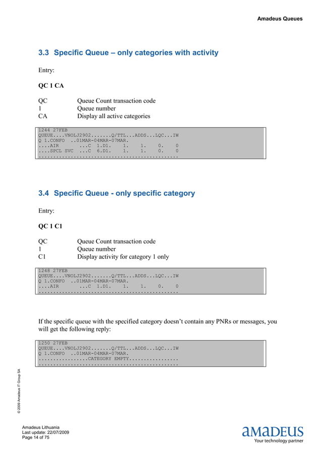 Amadeus queues | PDF
