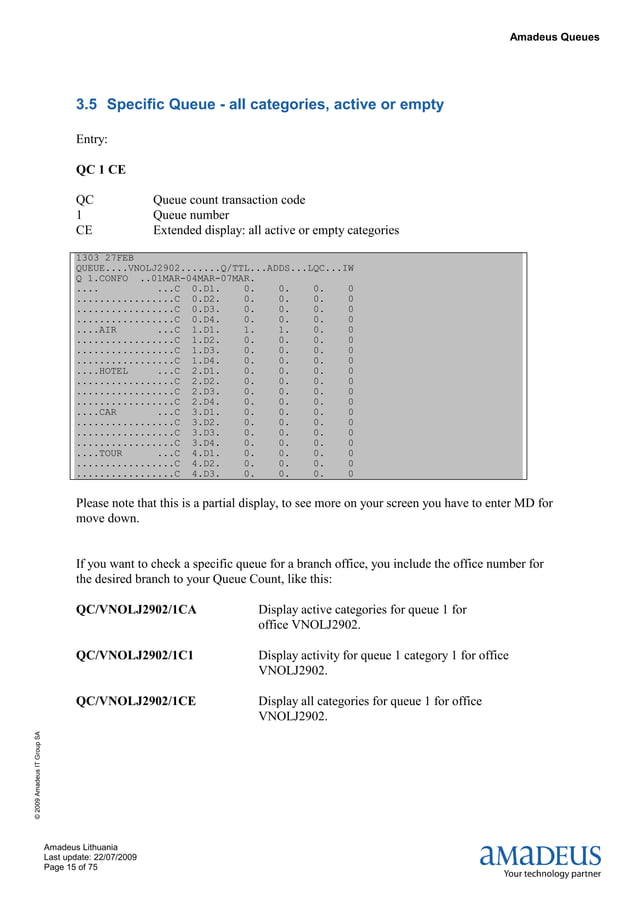 Amadeus queues | PDF