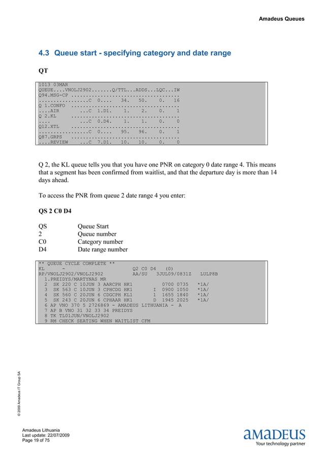 Amadeus queues | PDF