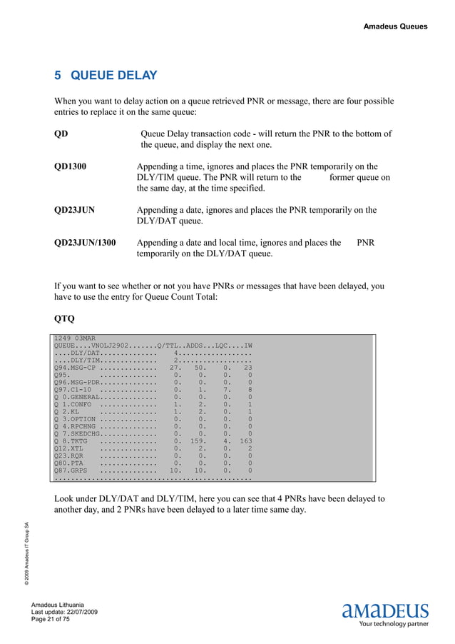 Amadeus queues | PDF